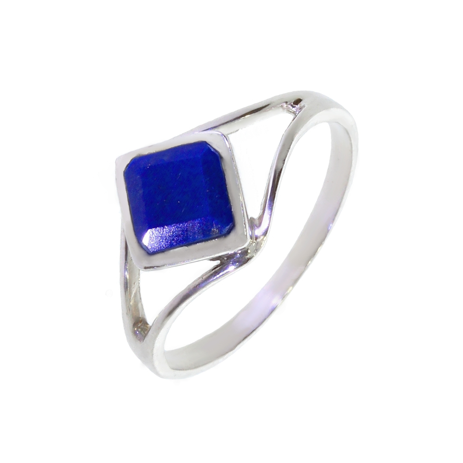Ring 1803-LL with real Lapis lazuli - rhodium-plated silver jewellery ...