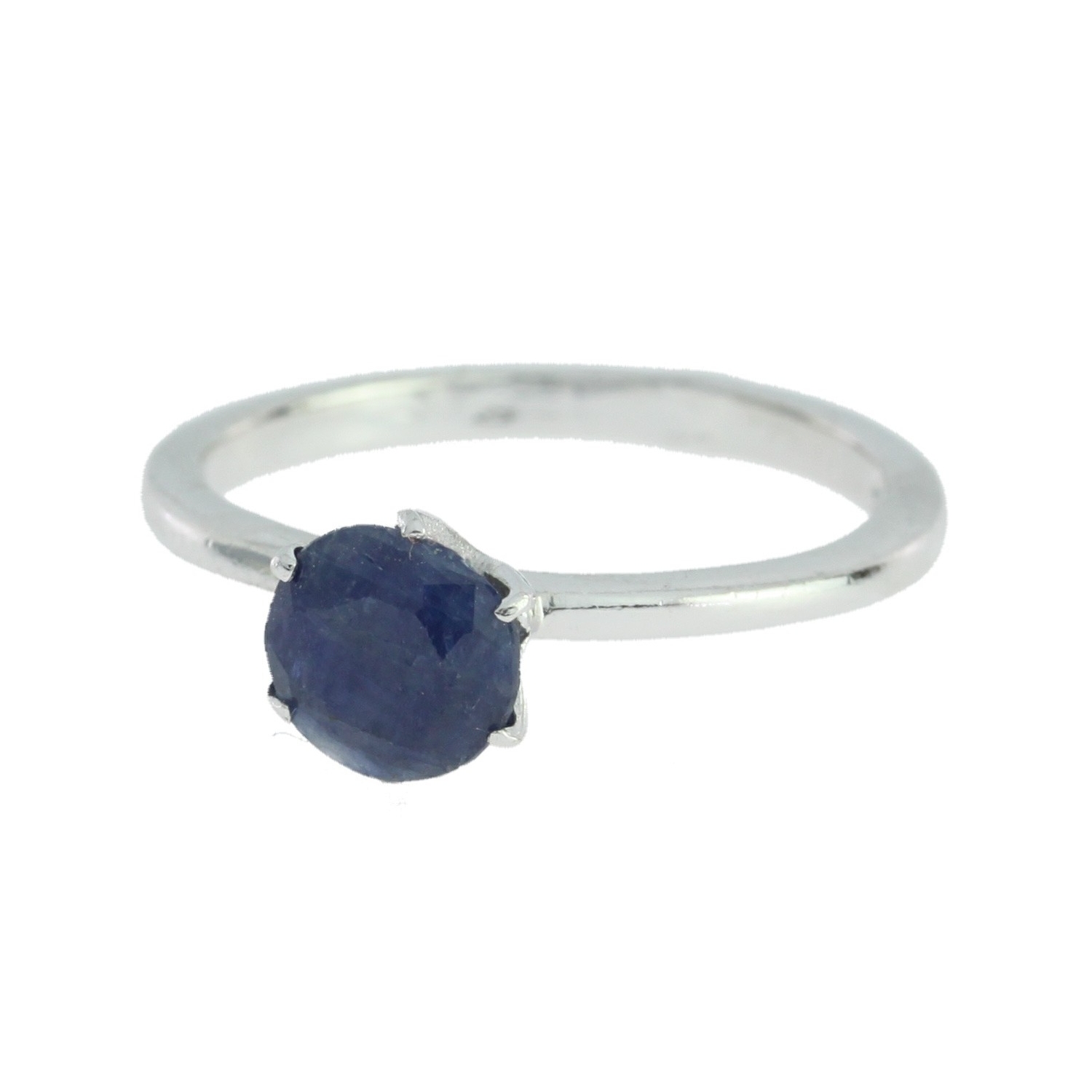 Ring M02-S with real Sapphire - rhodium-plated silver jewellery for woman