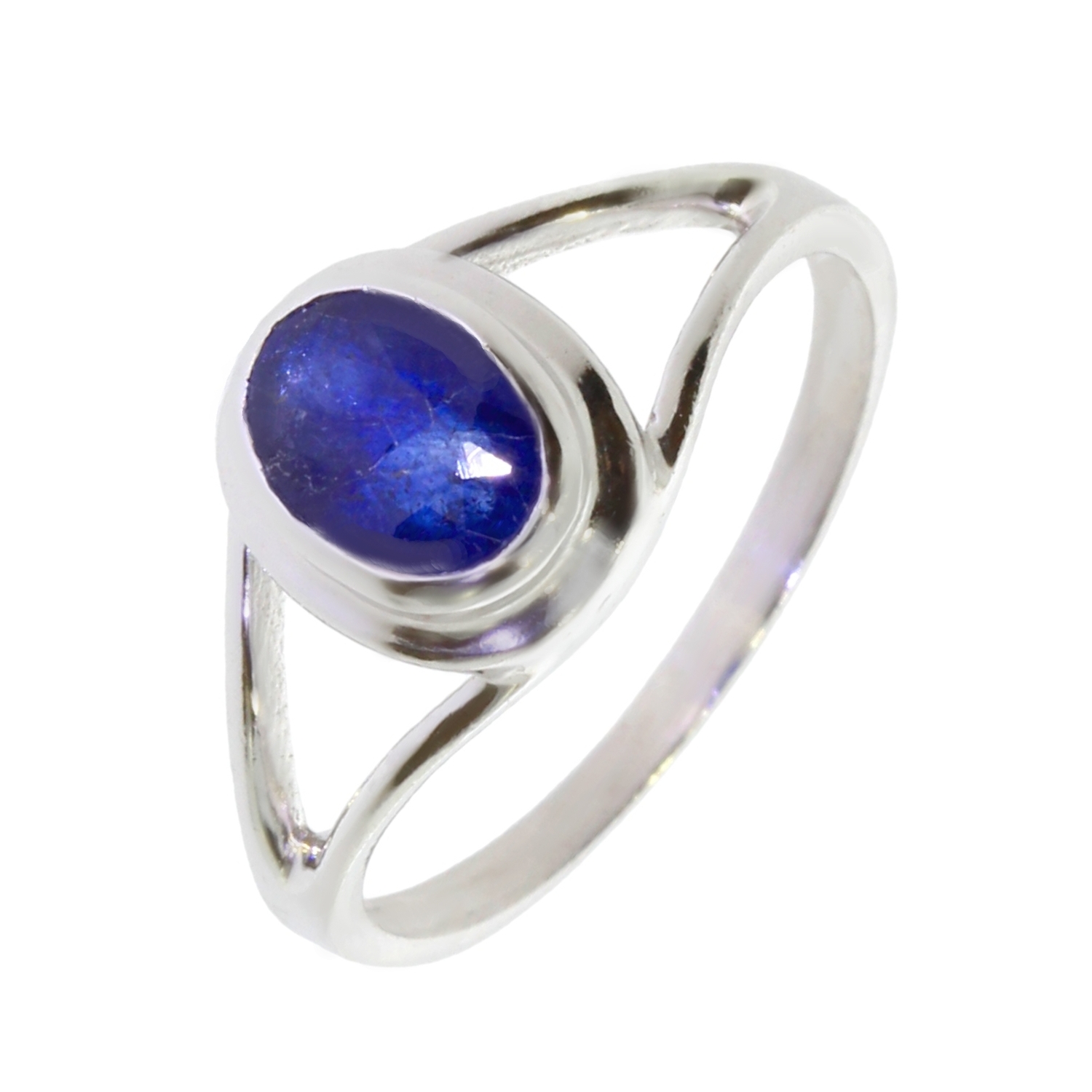 Ring M38-S with real Sapphire - rhodium-plated silver jewellery for woman
