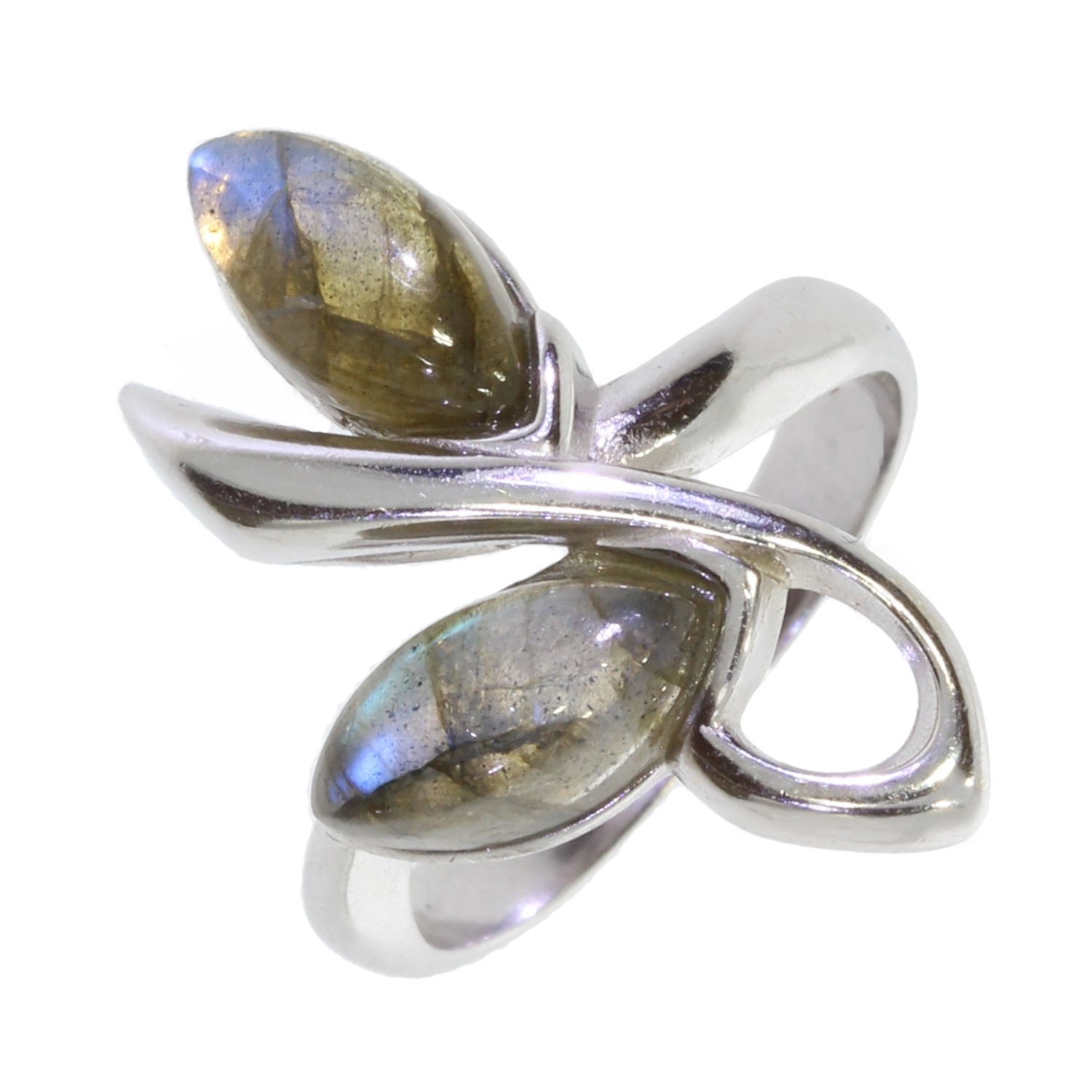 Bague 4224-LAB en Labradorite véritable - Bijoux en Argent rhodié pour ...