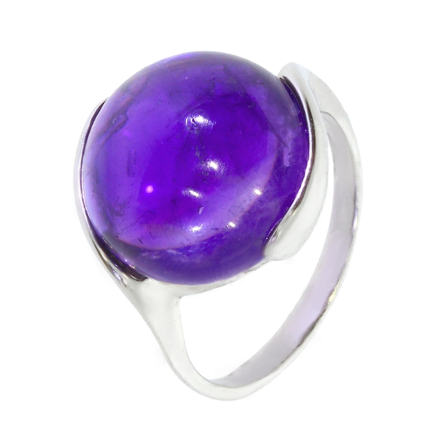 Ring 4219-A with real Amethyst - Rhodium-plated silver jewellery for Woman