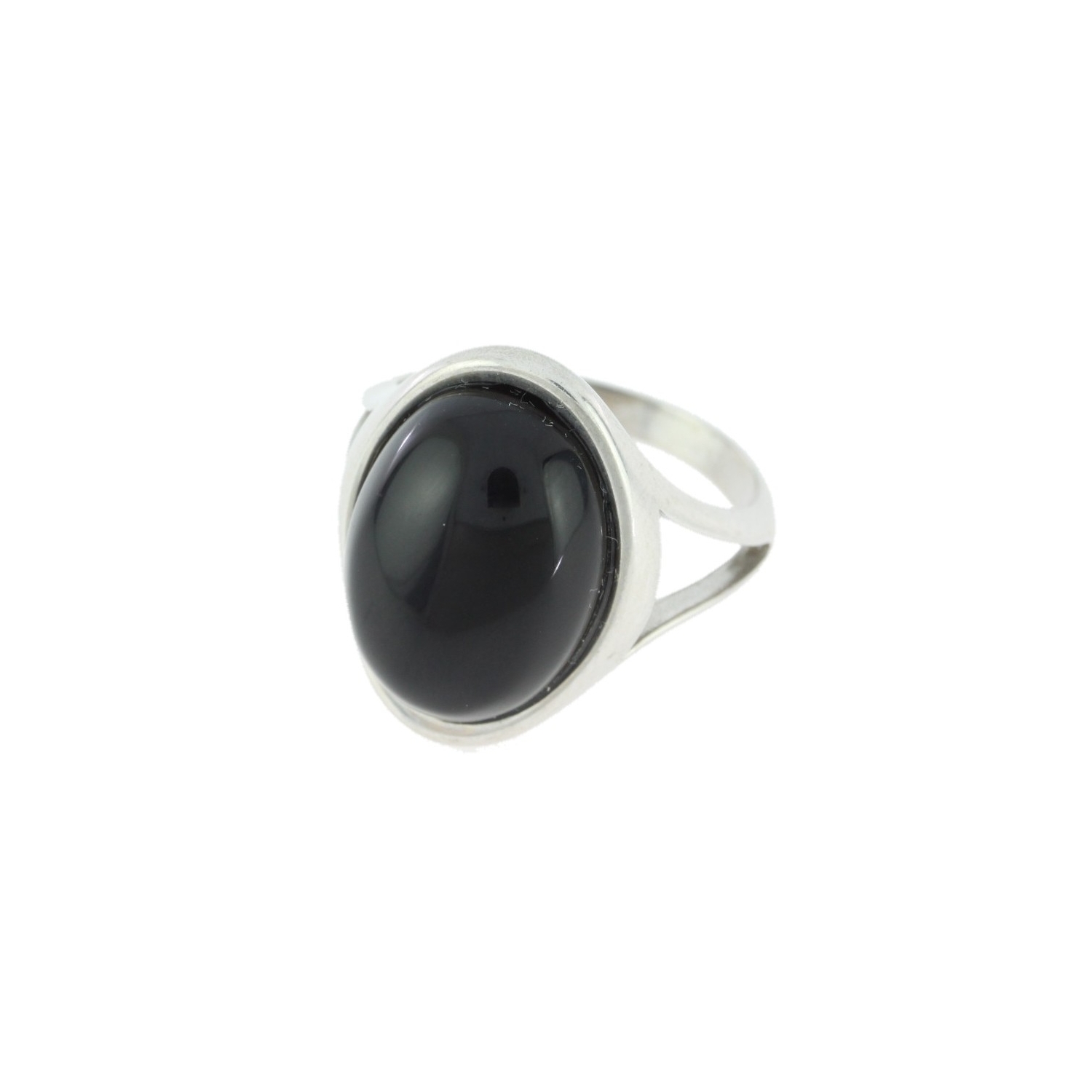 Bague 4602-ON en Onyx noir véritable - Bijoux en Argent rhodié pour Femme