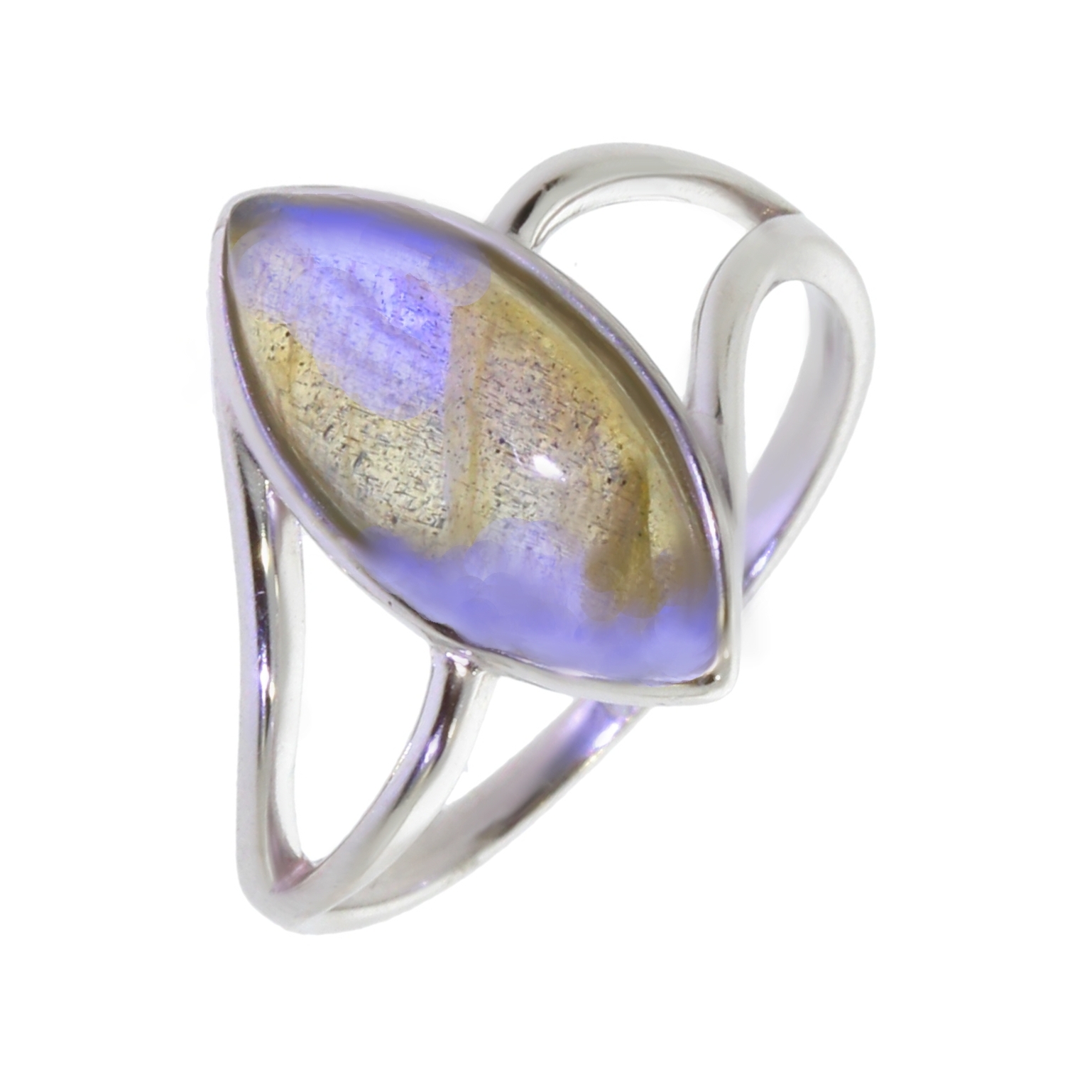 Bague 2627-LAB en Labradorite véritable - Bijoux en Argent rhodié pour ...