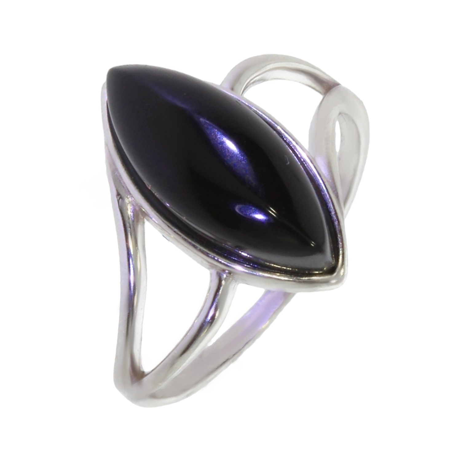 Ring 2627-ON with real Black Onyx - rhodium-plated silver jewellery for ...