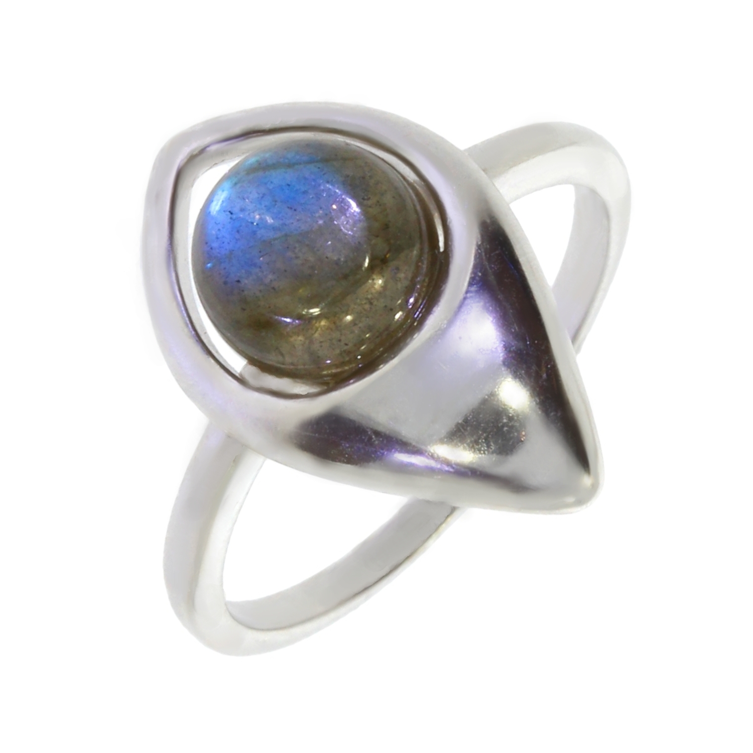 Pendentif P2202-LAB en Labradorite véritable - Bijoux en Argent rhodié pour Femme