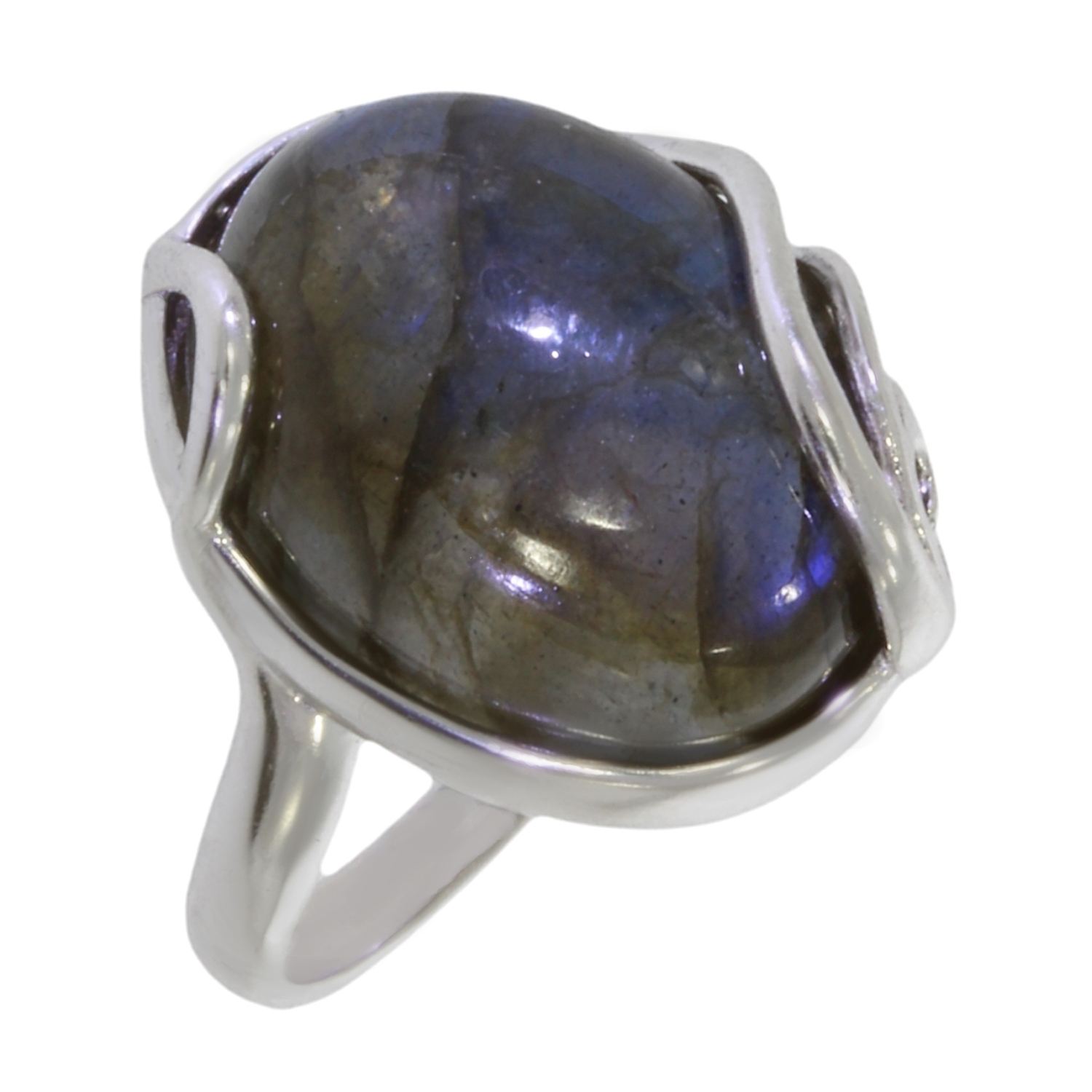 Bague 5414-LAB en LAB véritable - Bijoux en Argent rhodié pour K