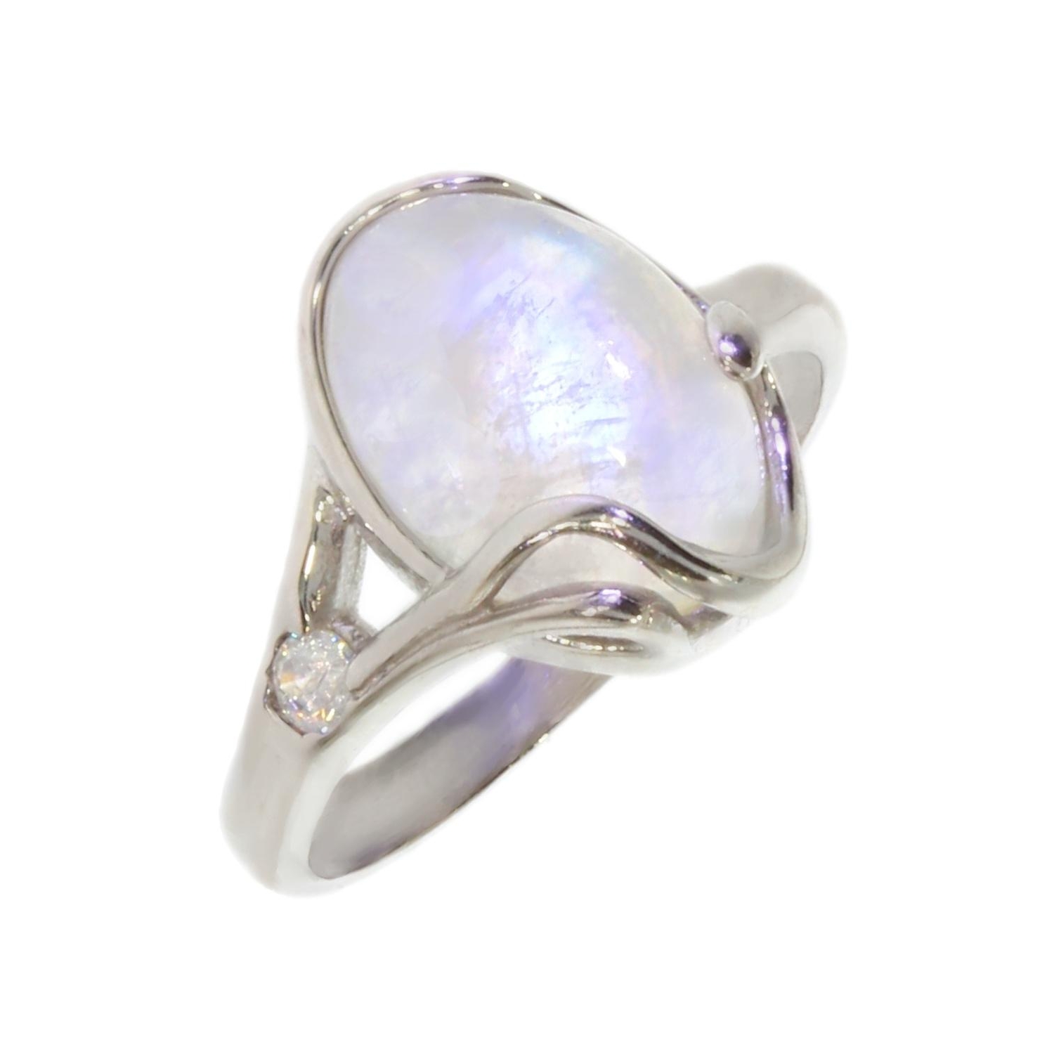 Ring 4227-PL with real Moonstone - rhodium-plated silver jewellery for ...