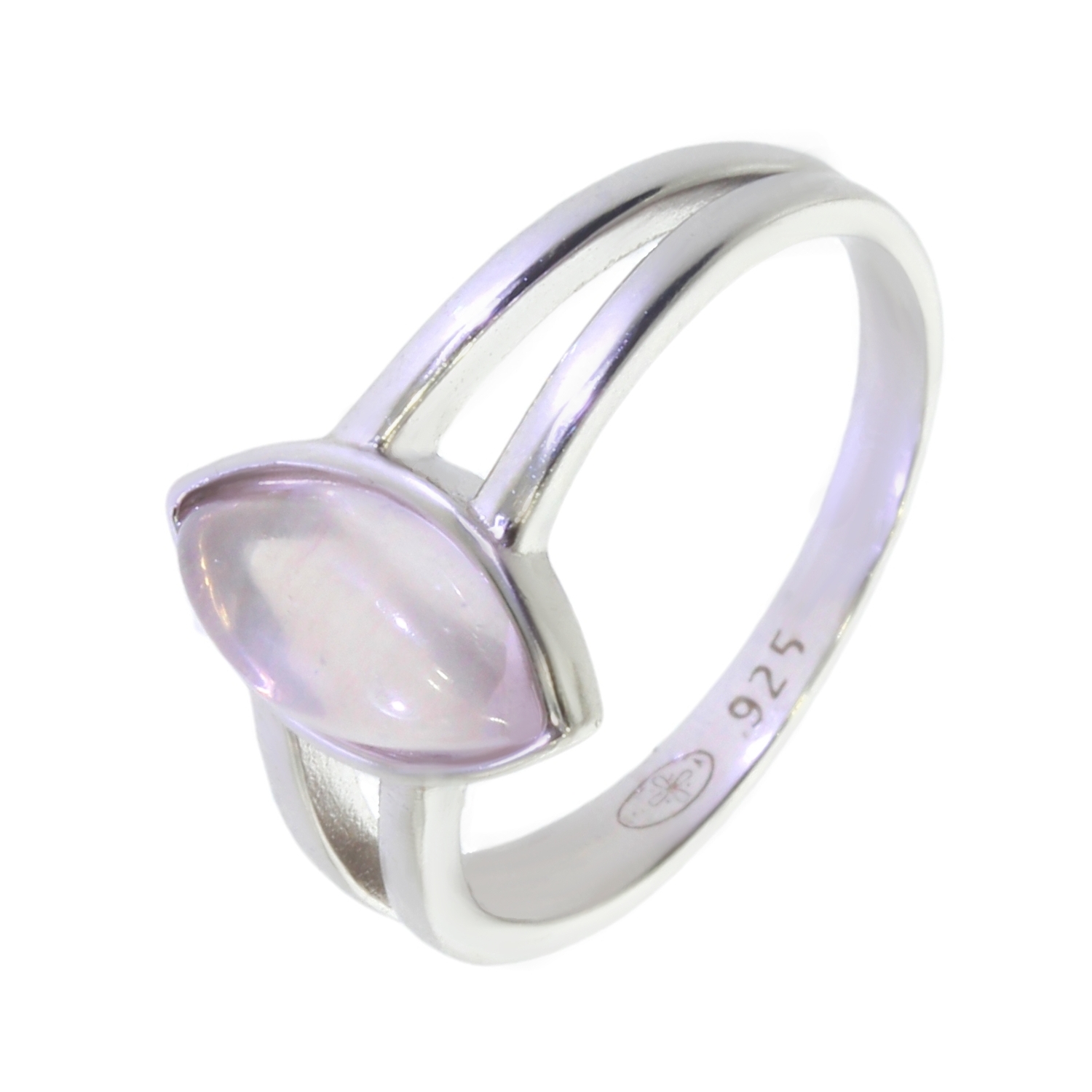 Ring 2630-QR with real Rose quartz - rhodium-plated silver jewellery ...