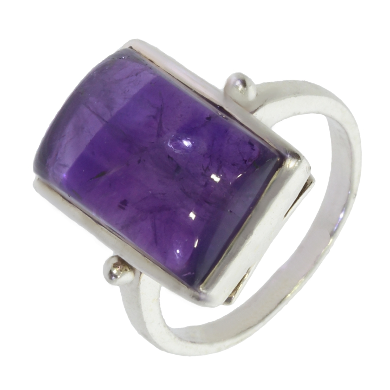 Ring 4217-A with real Amethyst - rhodium-plated silver jewellery for woman