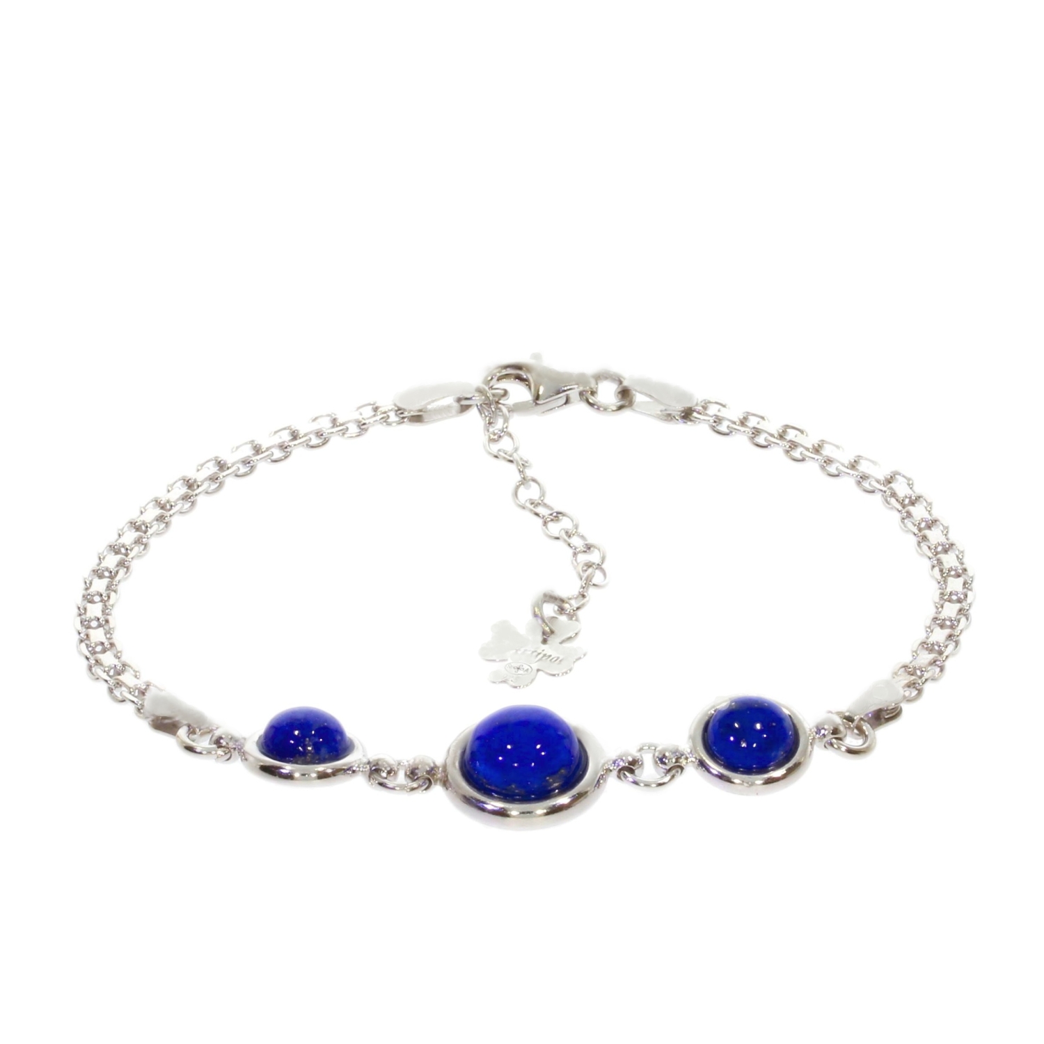 Bracelet B5601-LL en Lapis-lazuli véritable - Bijoux en Argent rhodié ...