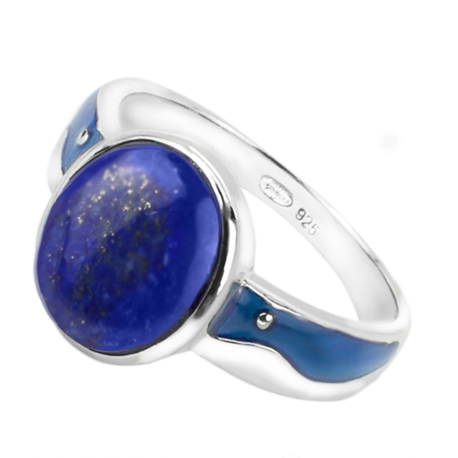 Ring 4230-LL with real Lapis lazuli - silver enamel jewellery for woman