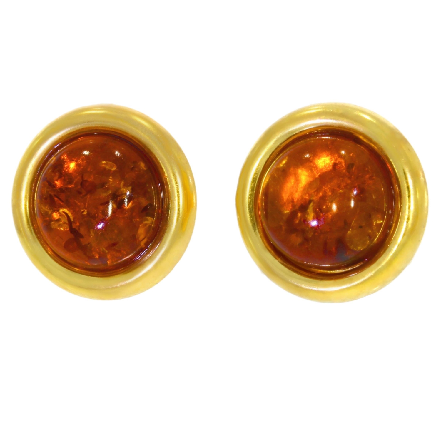 Earrings E2208-BV with real Amber - gold-plated silver jewellery for woman