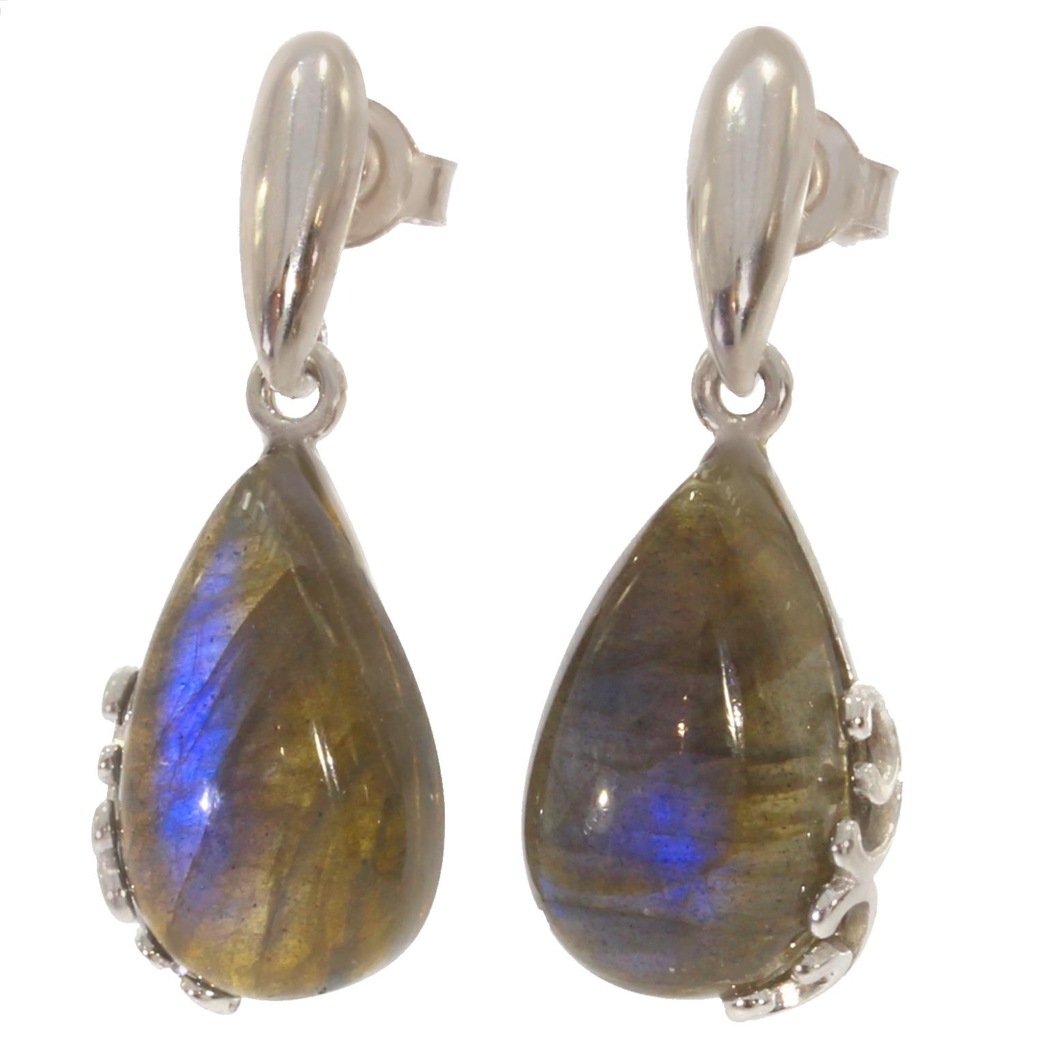 Boucles d'oreilles E3808-LAB en LAB véritable - Bijoux en Argent rhodié pour K