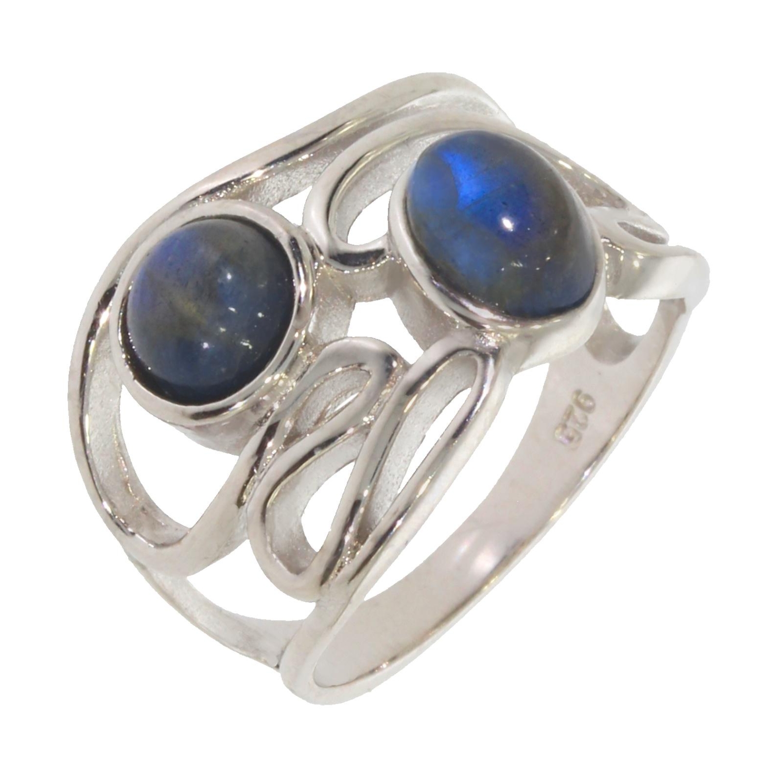 Bague 4613-LAB en LAB véritable - Bijoux en Argent rhodié pour K