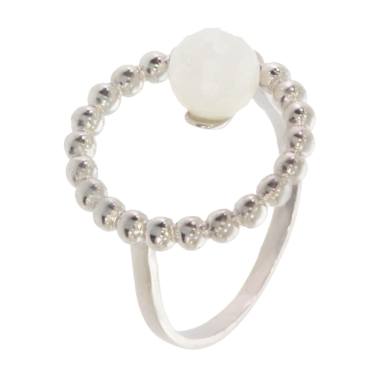 Ring 3035-PL with real Moonstone - rhodium-plated silver jewellery for ...