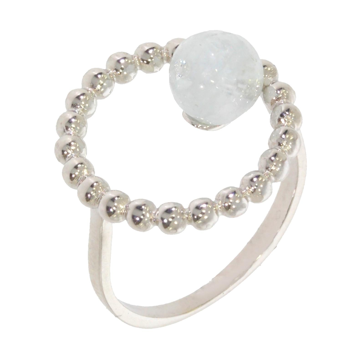 Ring 3035-AQ with real Aquamarine - rhodium-plated silver jewellery for ...