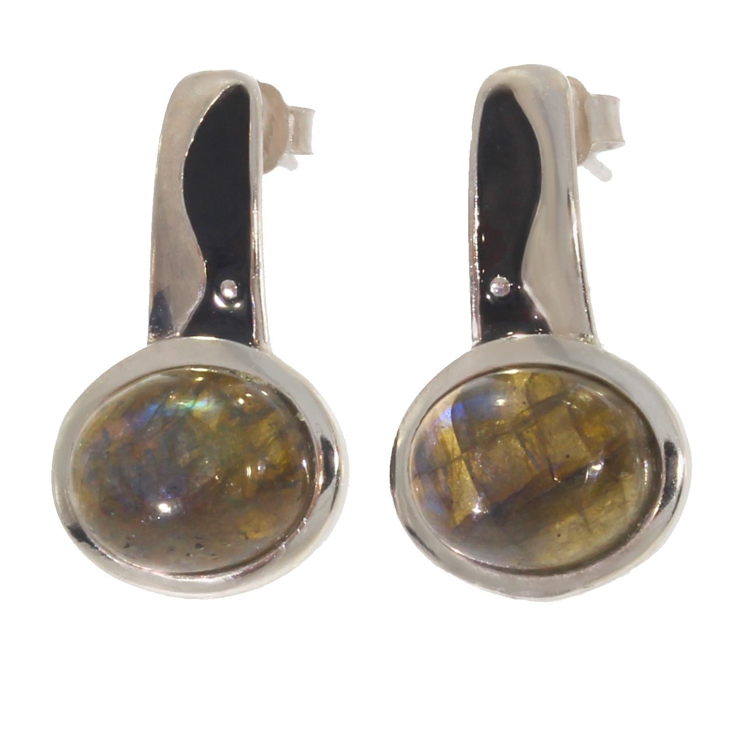 Boucles d'oreilles E5407-LAB en Labradorite véritable - Bijoux en Argent émaillé pour Femme