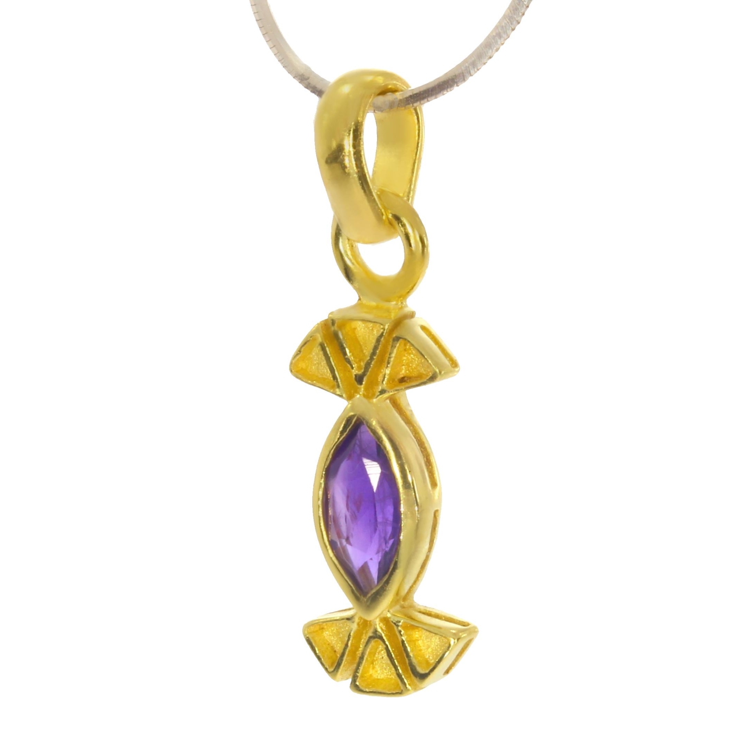 Anhänger PF02-AFV mit echter Amethyst - Schmuck Vermeil
