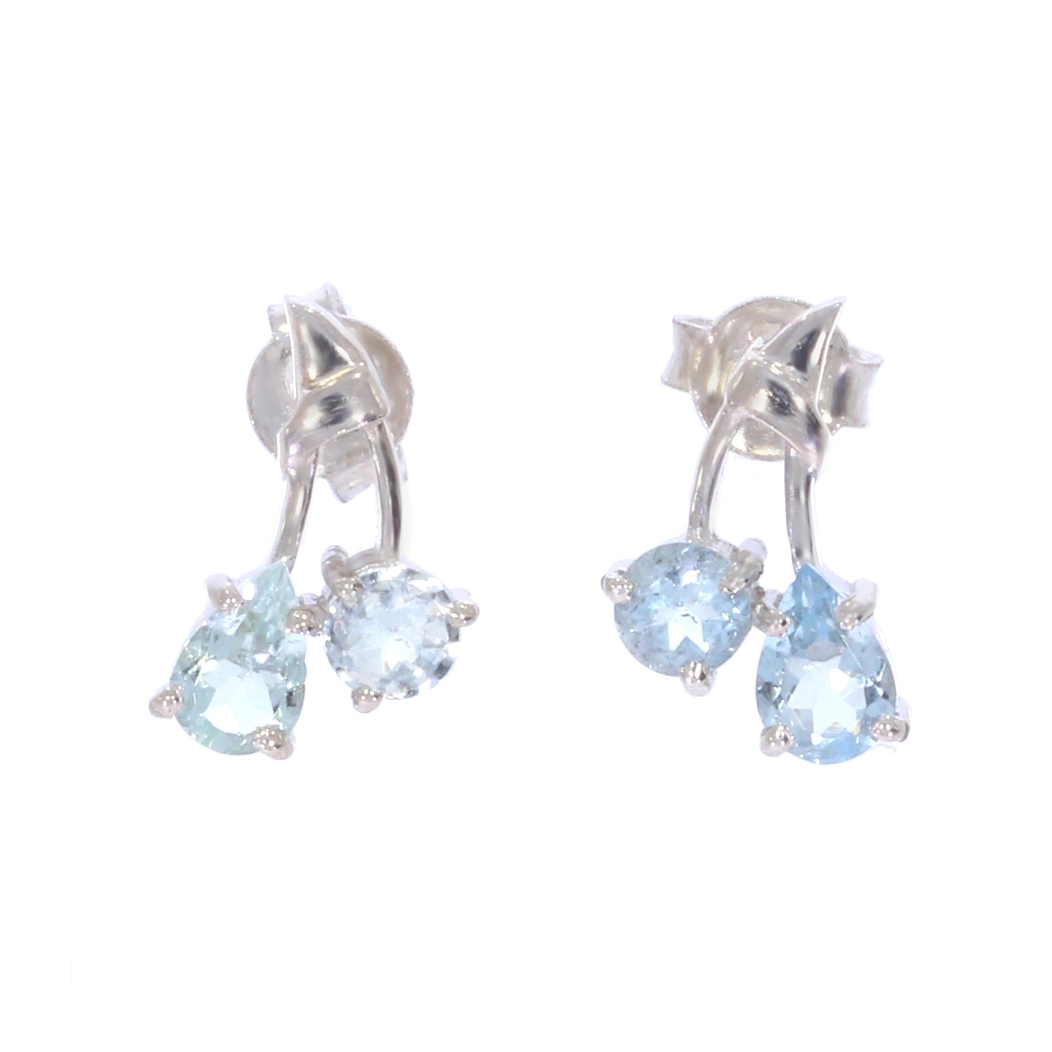 Silber Ohrringe Mit Aquamarin